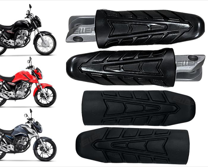 kit Pedaleira titan par cg Suporte Apoio borracha estribo 2016 2017 ...