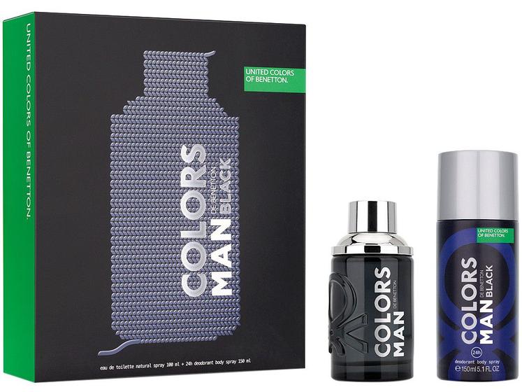 Kit Perfume Benetton Colors Man Black Masculino - Eau de Toilette 100ml ...