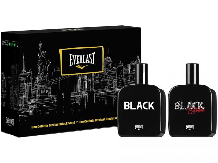Kit Perfume Everlast Black Masculino - Eau de Cologne 50ml 2 Unidades ...