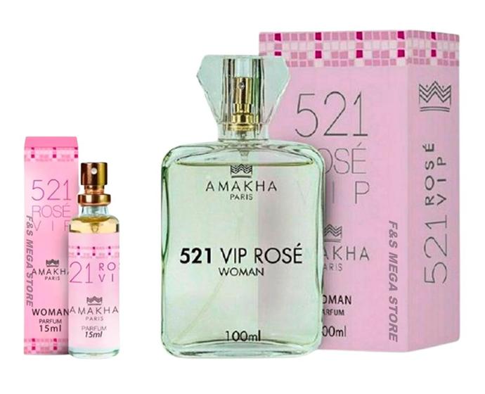 Kit Perfume Feminino 521 Vip Rose Amakha Paris 100ml e 15ml - Kit de ...