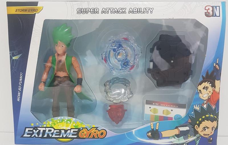 Kit Personagens Beyblade Extreme Gyro com Boneco e lançador- Storm Gyro ...
