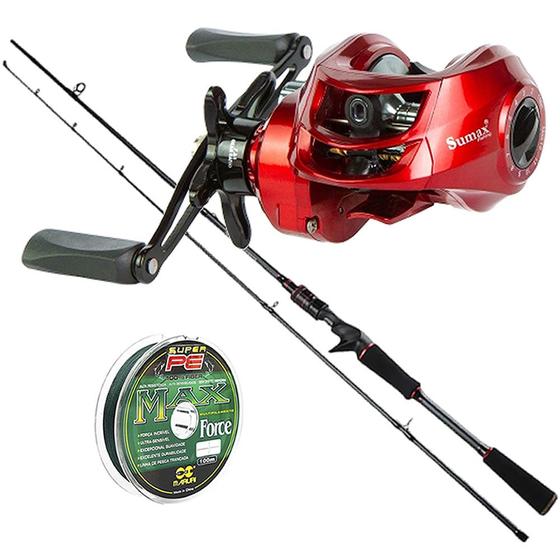 Kit Pesca Pega Tudo Carretilha Sumax 7 Rol Vara de Carbono - Carretilha ...