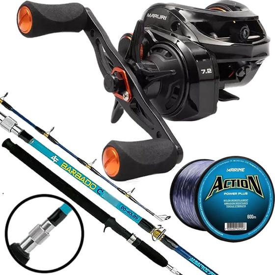 Kit Pesca Pesada Carretilha Bronx 300 Vara 1,80t 40lb Linha - MARURI ...