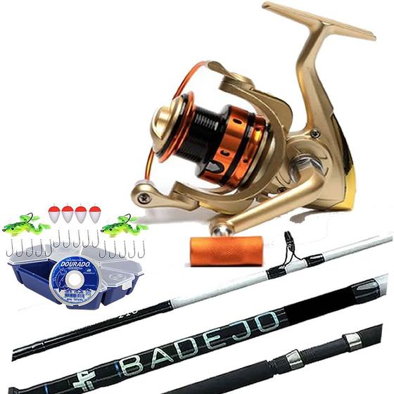 Kit Pesqueiro Molinete 7000 Vara Badejo Albatroz 1,80 Estojo - CMIK ...
