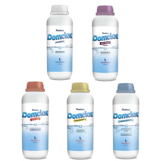 Kit pH+ pH- Clarificante Limpa Borda Algicida de Choque - Domclor - Kit ...