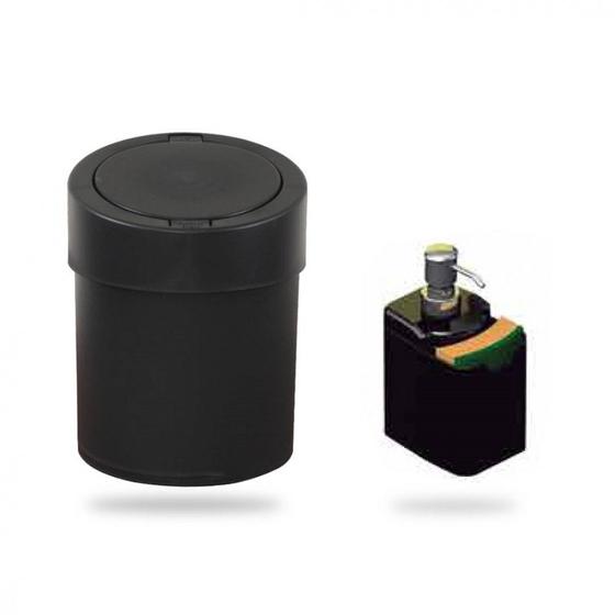 Kit Pia Roper Plast Lixeira 5 Litros Porta Detergente e Esponja ...