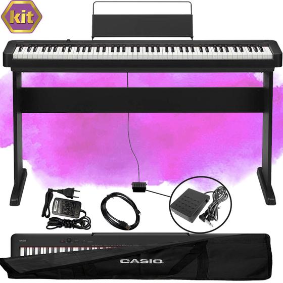 Kit Piano Casio CDP-S90 88 Teclas Estante CS46 Cabo USB Capa e Pedal Sustain - Piano - Magazine ...