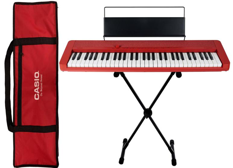 Kit Piano Casio Compacto CT-S1 RD Vermelho Bluetooth 5/8 61 Teclas Com ...