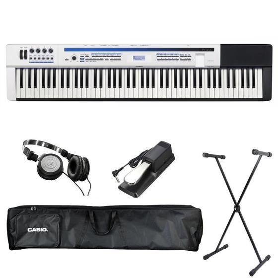 Kit Piano Digital Casio Privia PX-5S WE Branco com Capa estofada ...