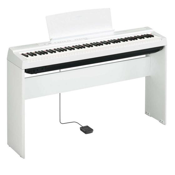 Kit Piano Digital Yamaha P-125 Branco + Estante L125 + Pedal Sustain ...