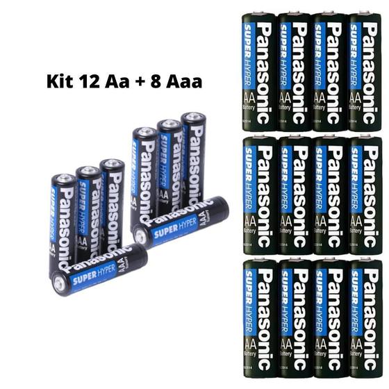 Kit Pilha Panasonic Aaa 8 Un + Aa 12 Un Comum Zinco Original - Pilhas - Magazine Luiza
