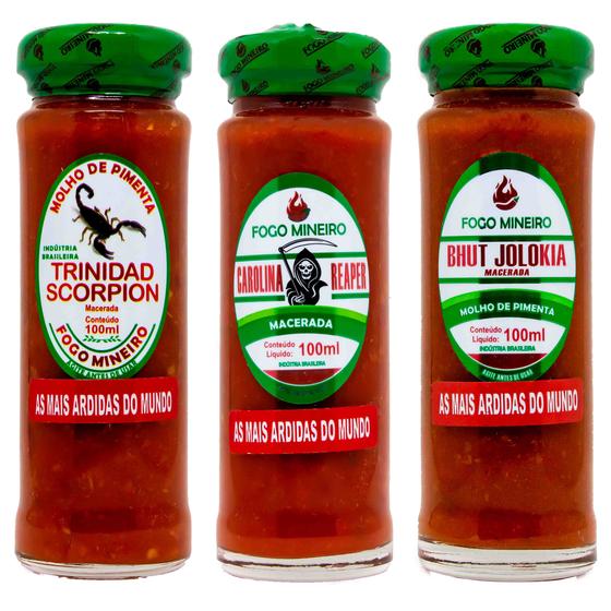 Kit Pimentas Fortes Carolina Reaper Trinidad Scorpion Bhut Jolokia ...