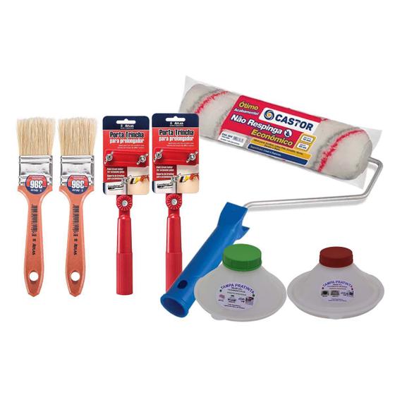 Kit Pintor Rolo + Trincha + Tampa - Castor - Rolo de Pintura - Magazine ...