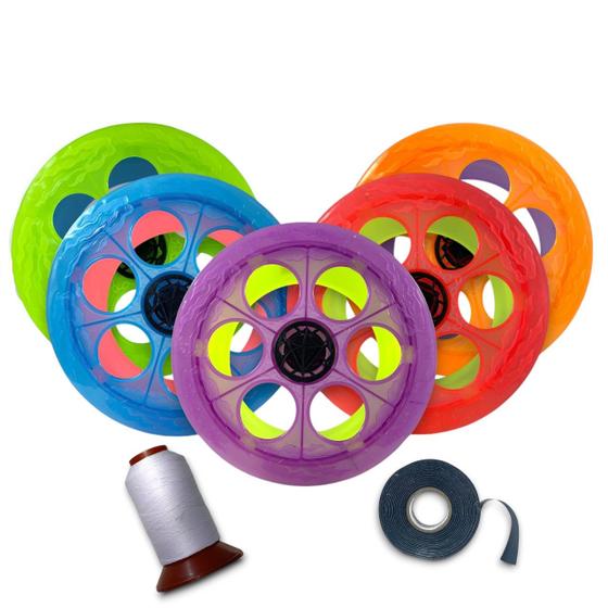 Kit Pipa Carretilha 15cm Linha 10 De 500 Jardas e Fita Dedo - Lamar ...