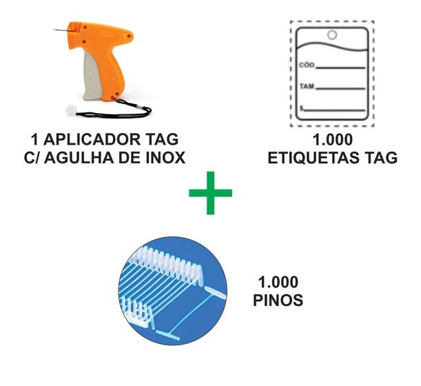 Kit - Pistola (aplicador) Tag + 1.000 pinos (pins) + 1.000 Etiquetas ...