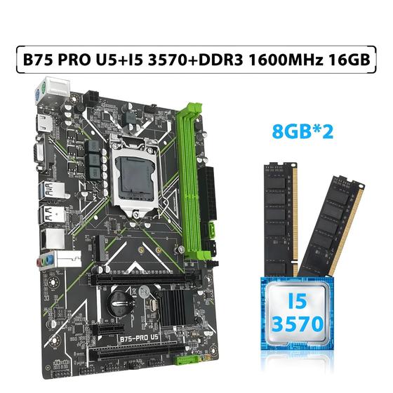 Kit Placa-Mãe LGA 1155 Machinist B75 Pro U5 com CPU Core i5 3570, 16GB DDR3 RAM e NGFF M.2 SATA ...