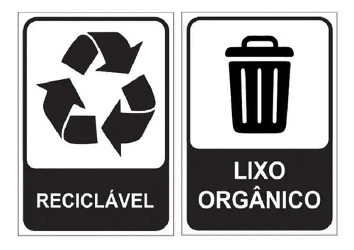 Kit Placa Sinalização Lixo Orgânico E Reciclável 15X20 - Pacific ...