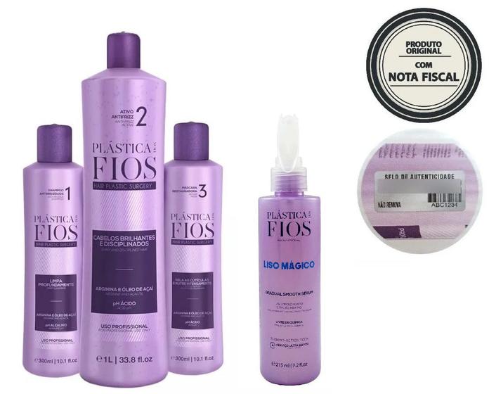 Kit Plastica dos Fios Cadiveu 1l + Liso Magico 215ml - Alisamento de ...