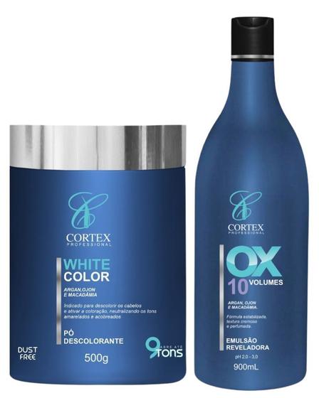 Kit Pó Descolorante 500g e Água Oxigenada 10 Volumes - Cortex ...