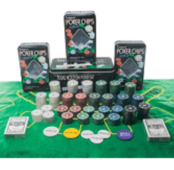 Kit Poker Profissional Em Lata 200 Fichas Texas Hold'Em Set - Rio De ...