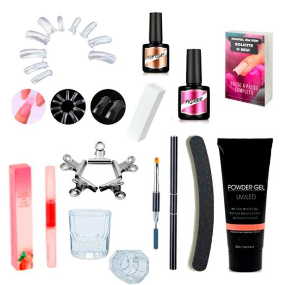 Kit Polygel Reposição Poligel Primer Top Coat Molde Presilha - Casa_da ...