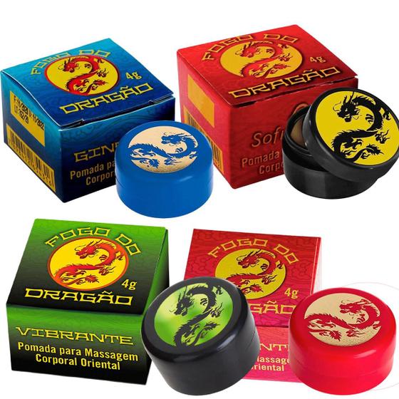 Kit Pomada Fogo Do Dragão Para Massagem Corporal Oriental