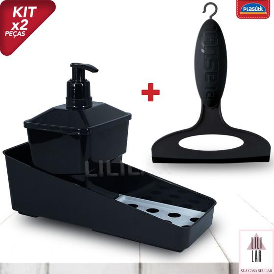 Kit Porta Detergente com Válvula e Rodinho de Pia Cozinha - PLASUTIL ...