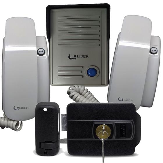 Kit Porteiro Eletrônico com 2 Monofones e fechadura Lider - Interfone e ...