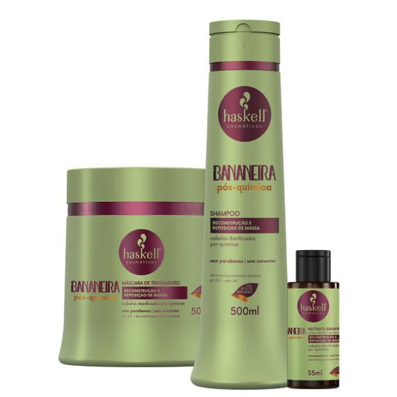 Kit Pós Quimica Bananeira Shampoo Mascara e Nectavita Haskell (M) - Kit de Tratamento para ...