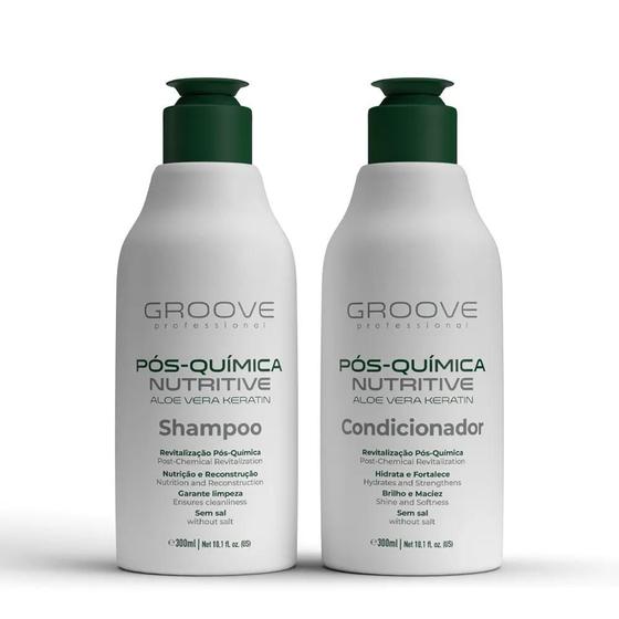Kit Pós Química Nutritive Aloe Vera Shampoo e Condicionador Groove ...