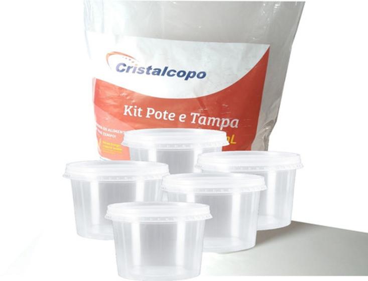 Kit Pote 250ml com Tampa cx c/100 Unidades - Cristal copo - Copos - Magazine Luiza
