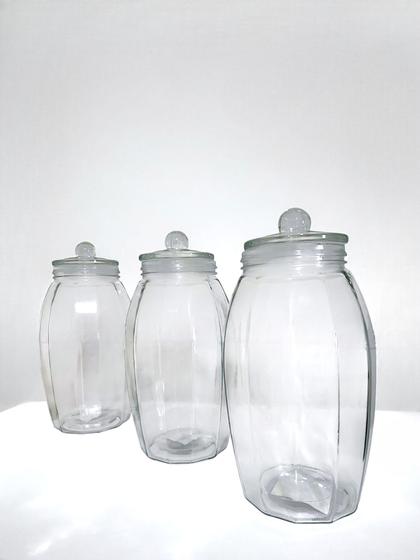 KIT Pote de Vidro Porta Mantimento Tampa com Vedação Anti-inseto - SBR ...