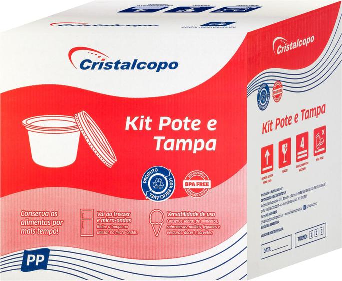 Kit Pote e Tampa 250ml Cristalcopo - Pote Descartável - Magazine Luiza