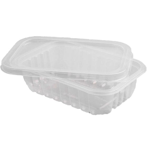 Kit Pote e Tampa de Plástico Retangular PP 250ml PT 25 UN Copaza - Pote ...