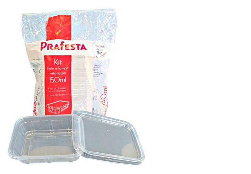 Kit Pote E Tampa Retangular 20un 150ml Prafesta - Pote - Magazine Luiza