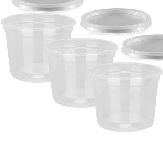 Kit Pote P-07 E Tampa 250Ml Transparente Copaza Ps C/50 Unid - Pote ...