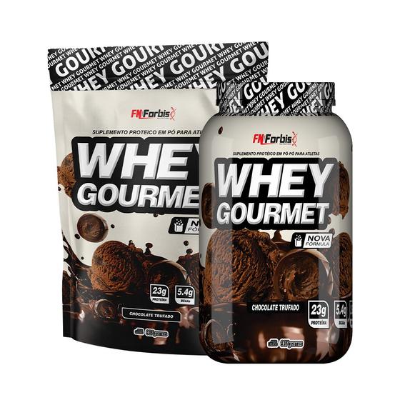 Kit Pote + Refil Whey Protein Gourmet - FN Forbis Nutrition - Whey ...