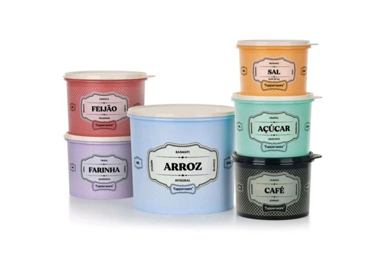 Kit potes tupperware mantimentos linha essences 6 peças ,original ...
