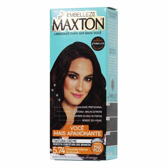 Kit Prático Tintura Creme Maxton 5.74 Chocolate Intenso Acobreado ...