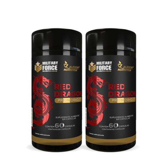 Kit Pré Treino Red Dragon Pré Workout 2x60 cápsulas - Alisson Nutrition ...