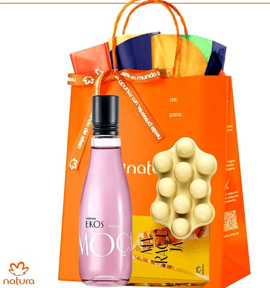 Kit Presente Colônia Frescor Ekos Moça 75ml - Sabonete Massageador 100g ...