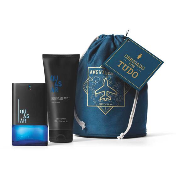 Kit presente Quasar original,perfume 100ml+shower gel 200g+ caixa de ...