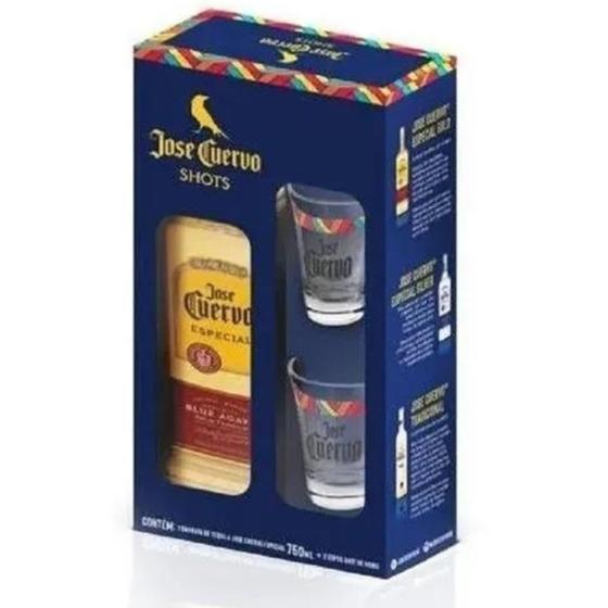 Kit Presente Tequila José Cuervo Gold 750 Ml C/ 2 Copos Shot - Jose ...