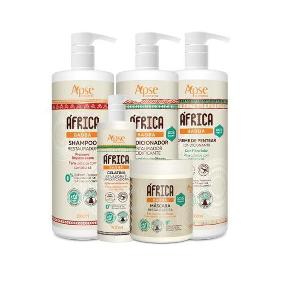 Kit Profissional África Baobá 5 produtos 1L - Apse Cosmetics - Kit de ...
