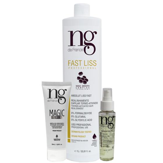 Kit Progressiva Fast Liss + Magic Power + Oil Biossentiel Ng de France ...