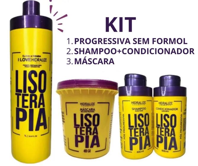 Kit progressiva sem formol tratamento completo lisoterapia - HIDRALISE ...