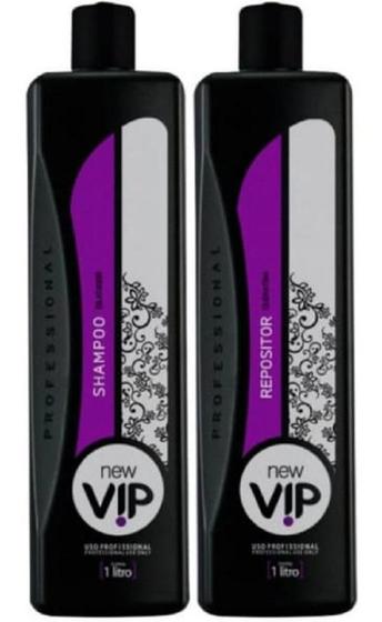 Kit Progressiva Vip Preta Repositora De Queratina 2X1L - Progressiva ...
