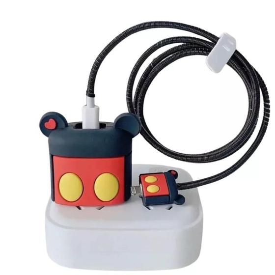 Kit Protetor De Cabo Usb E Capa Carregador Celular Minnie - LAURA MULTIVERSO STORE - Protetor ...