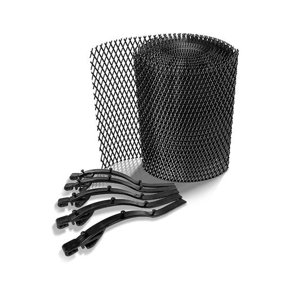 Kit Protetor de Calhas Anti-Folhas e Detritos PVC preto 0,17x6,0mt ...