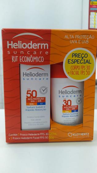 Kit protetor solar Facial FPS 50 +corporal. FPS 30. Helioderm. Suncare ...